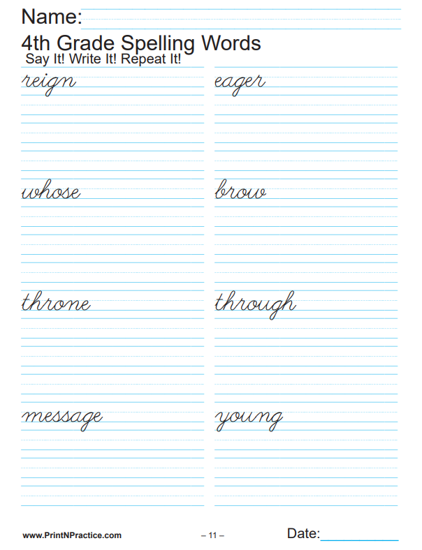 Fourth Grade Worksheets Math Writing Grammar Phonics Spelling