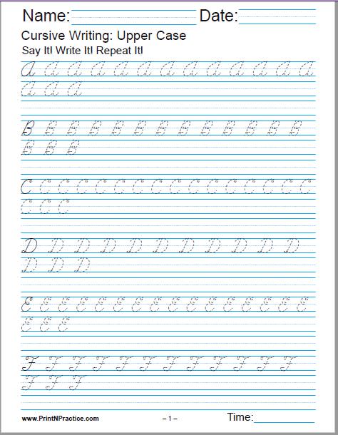 Cursive Writing Practice Sheets Free Kids Worksheets Cursive Writing 