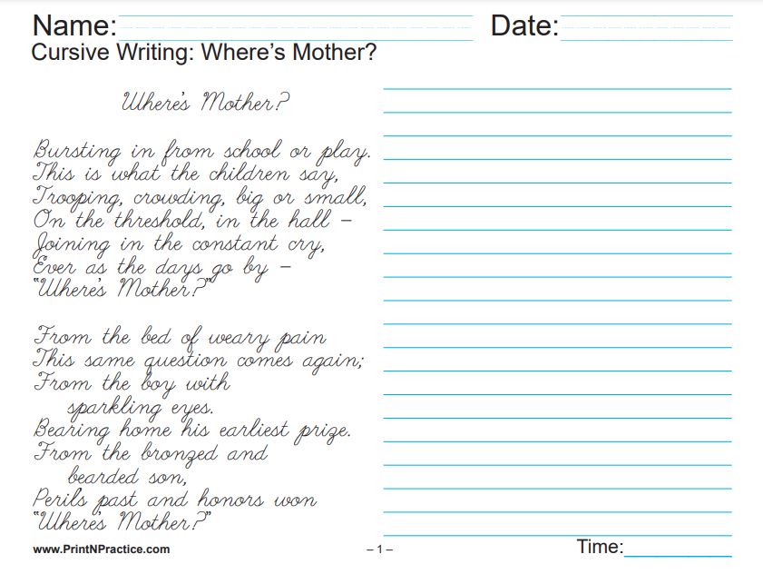 50 Cursive Writing Worksheets Alphabet Letters Sentences Advanced