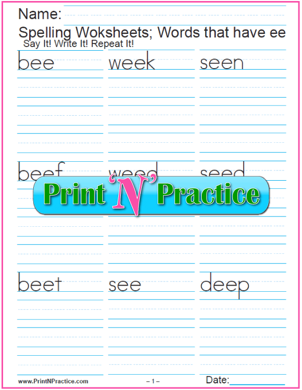 44+ Phonics Worksheets ⭐ Practice Phonics Words Copywork