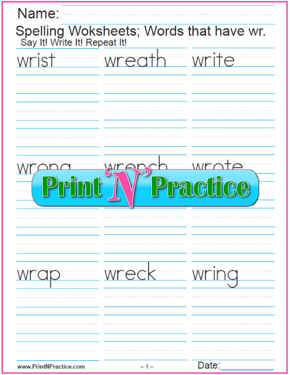 44+ Phonics Worksheets ⭐ Practice Phonics Words Copywork